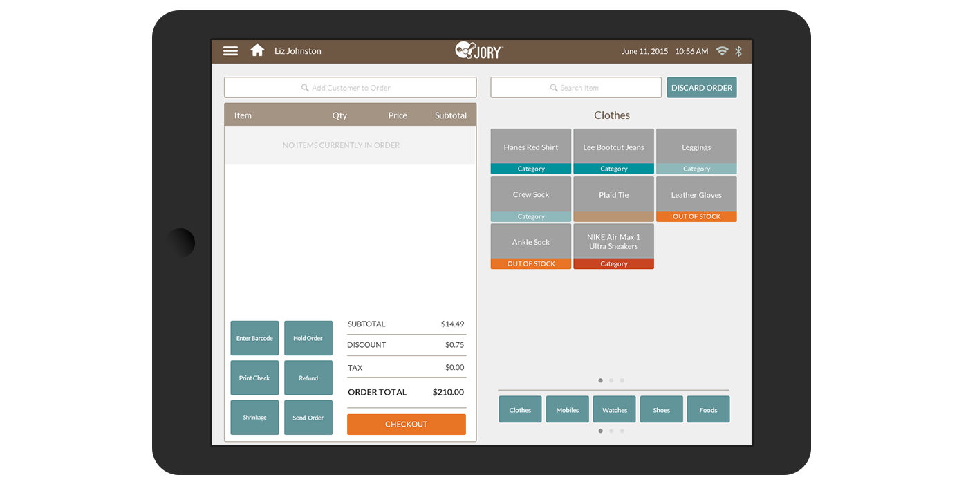 Jory | User Interface Design | Shop